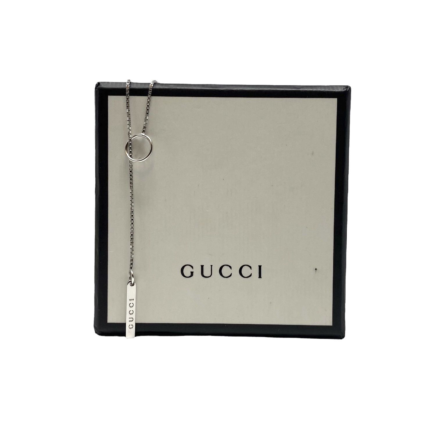 Gucci Gucci 18K White Gold Lariat Bar Necklace | Grailed