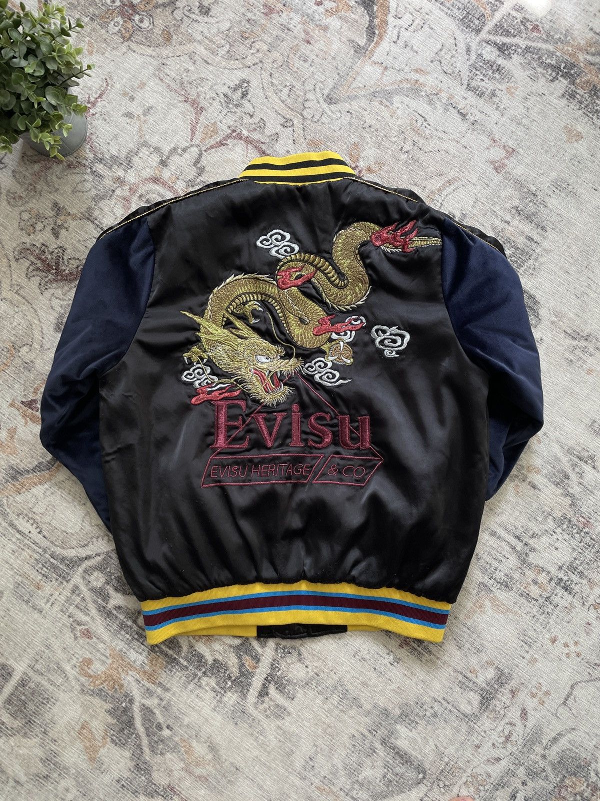 Evisu × Rare × Streetwear Evisu Dragon Souvenir Zip Bomber Jacket | Grailed