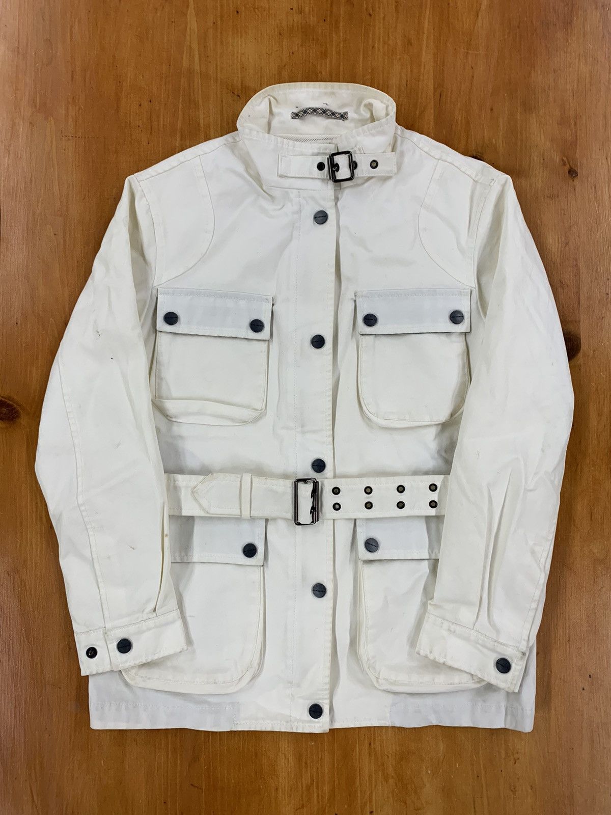 Vintage Burberry White Parka Jacket | Grailed