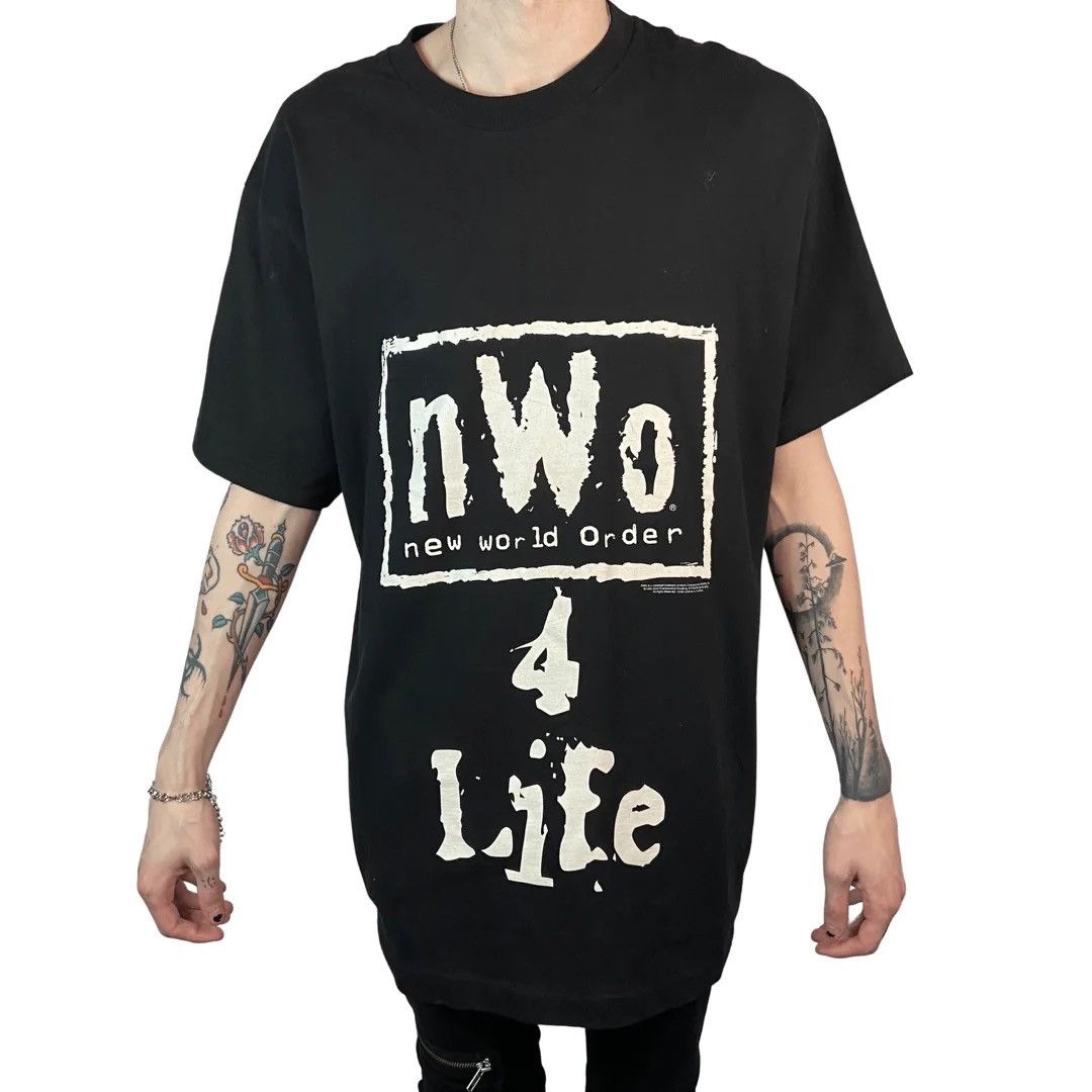 Vintage 1998 NWO 4 LIFE WWE NEW WORLD ORDER WRESTLING T-SHIRT | Grailed