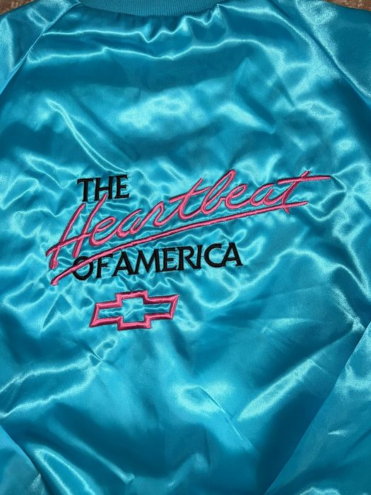 Vintage Vintage 90’s Satin Heartbeat of America Chevy Varsity Jacket ...