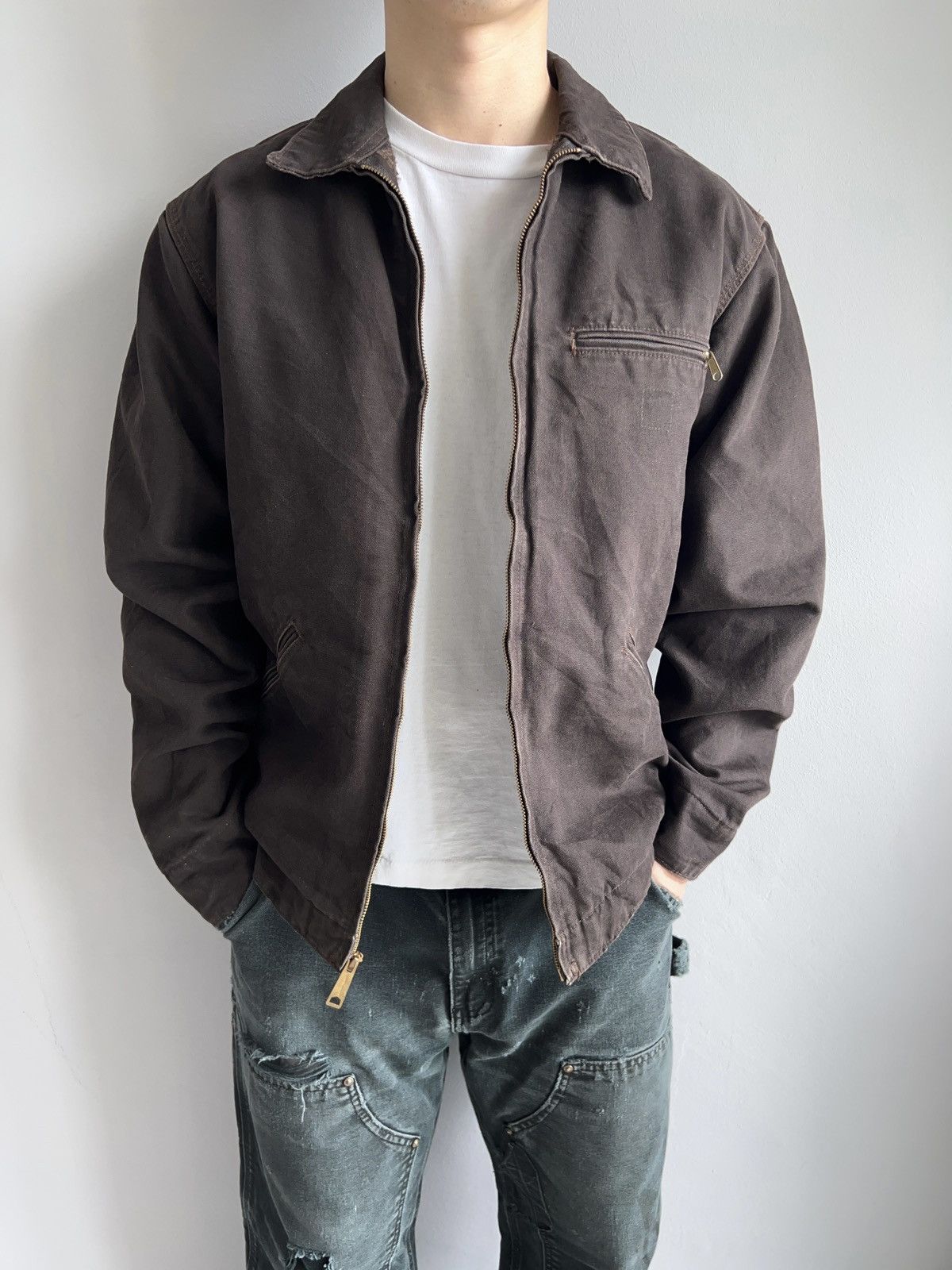Carhartt × Carhartt Wip × Vintage FADED BLACK CARHARTT DETROIT WORK ...