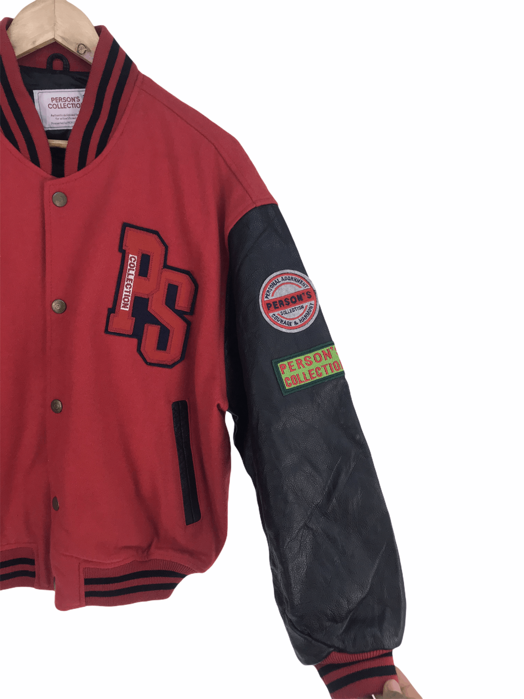 Vintage Vintage PERSON'S COLLECTION Varsity Jacket Leather/Wool | Grailed