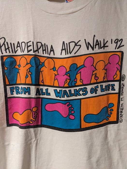 Vintage Vintage 1992 Philadelphia Aids Walk Keith Haring T-Shirt | Grailed