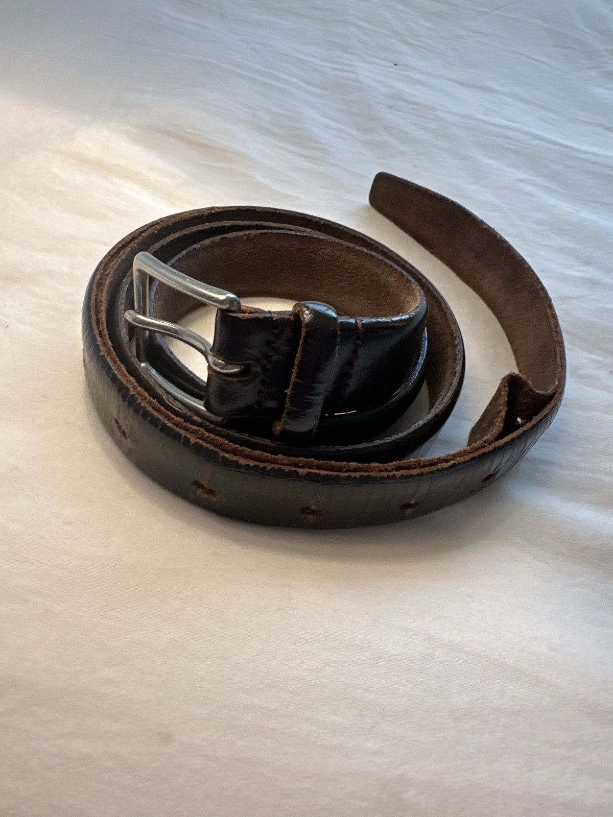 Comme des Garcons CDG Dark Brown Leather Belt Thin | Grailed