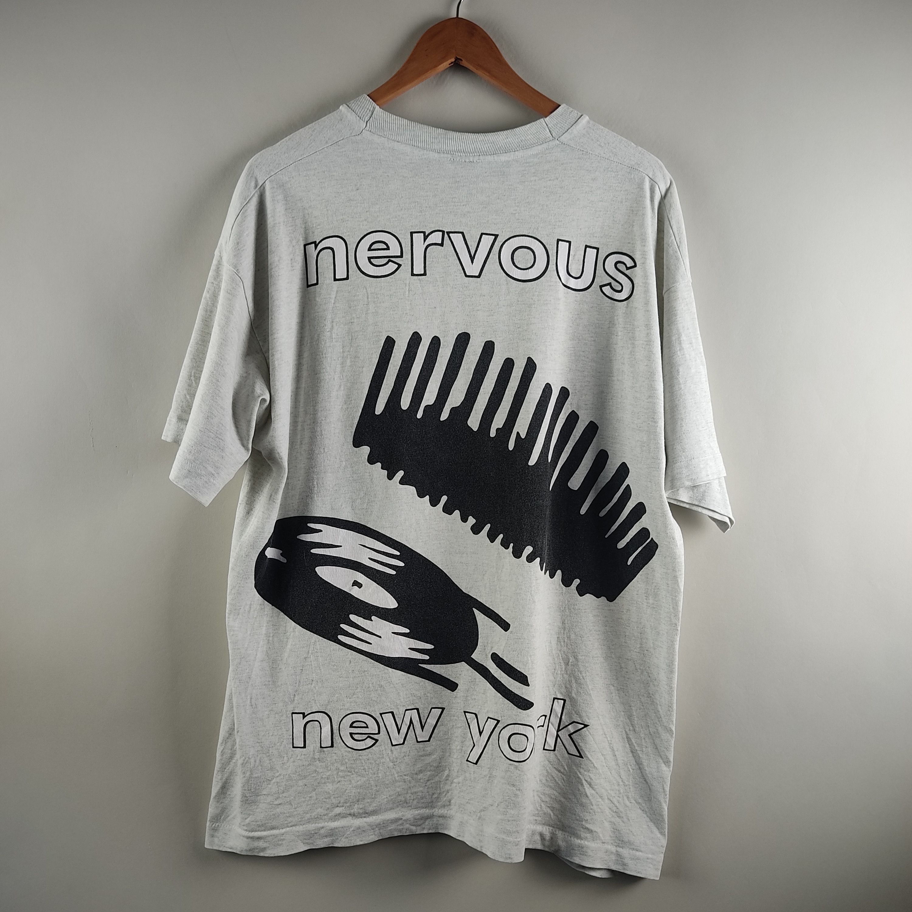 Band Tees × Rap Tees × Vintage 90's Nervous Records New York Full print ...