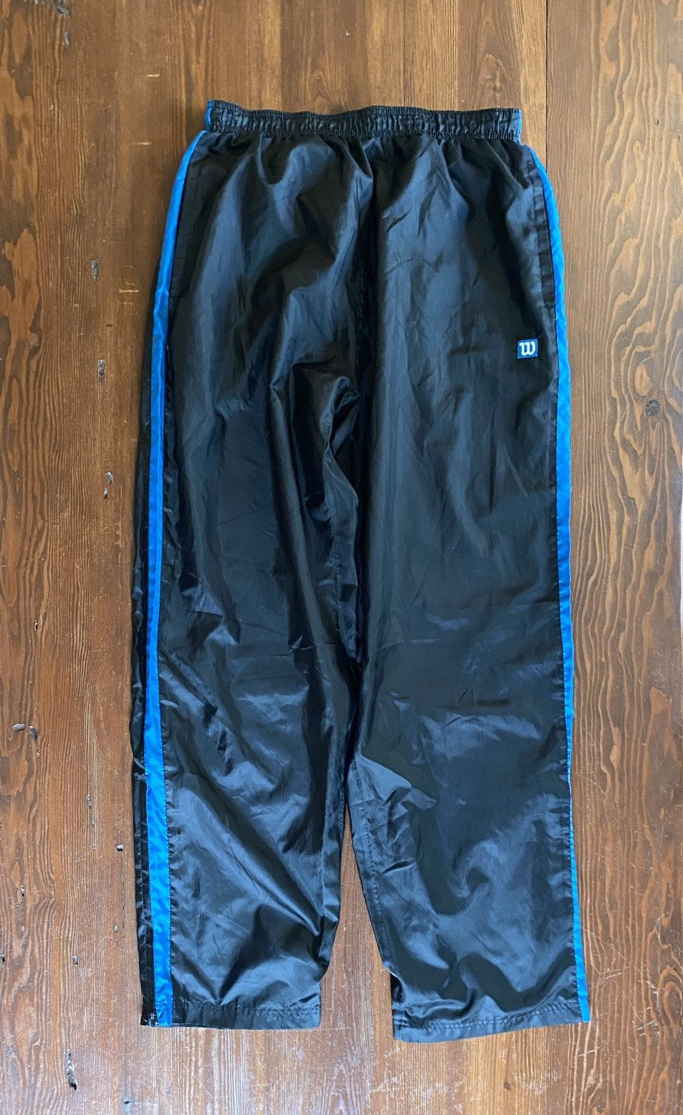 Vintage Vintage 90’s Wilson Black & Blue Ankle Zip Track Pants | Grailed
