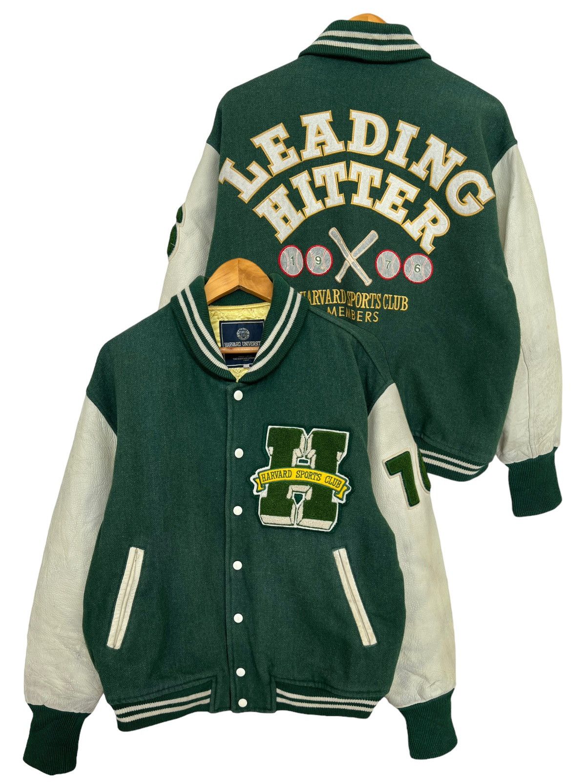 Varsity Vintage HARVARD University Baseball Varsity Leather Jacket ...