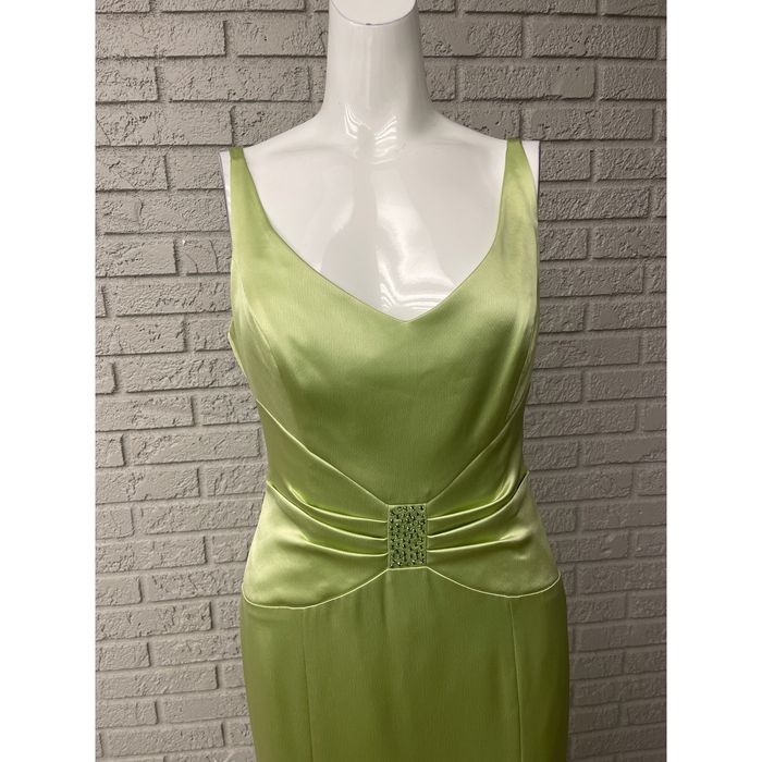 Anne Klein Anne Klein Green Satin Embellished Gown / Dress Size 4 | Grailed