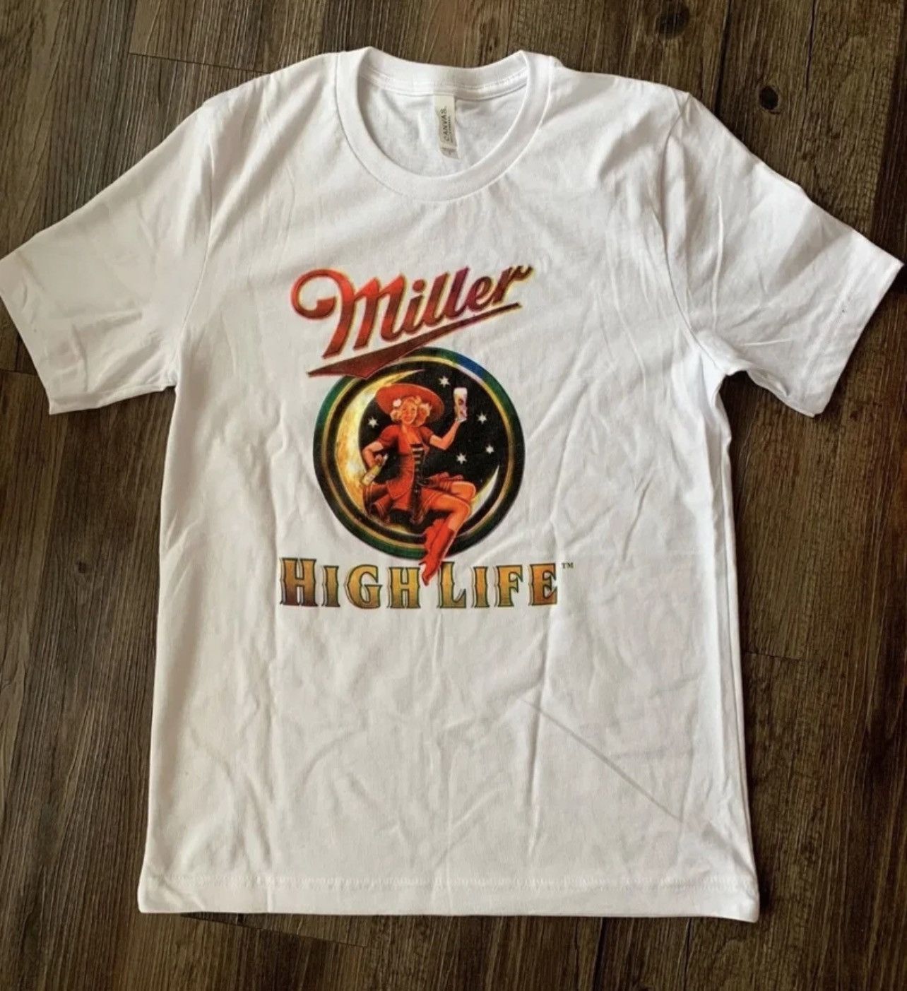 Streetwear Deadstock Retro Miller High Life Moon Lady Tee | Grailed