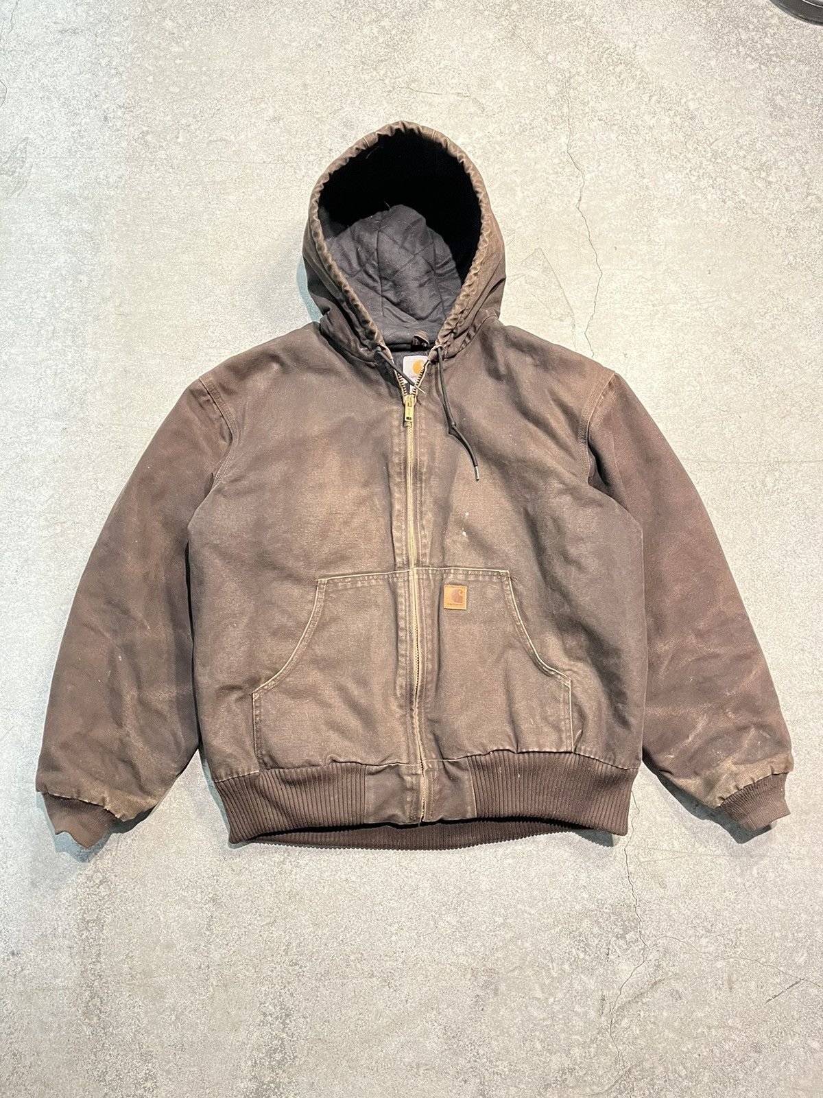 Vintage Vintage Faded Mocha Brown Hooded Carhartt Jacket XL | Grailed
