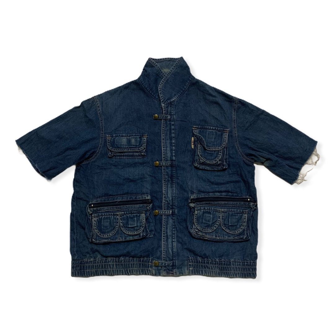 Japanese Brand Denim Tactical Multi Pocket Cargo Jacket | Grailed