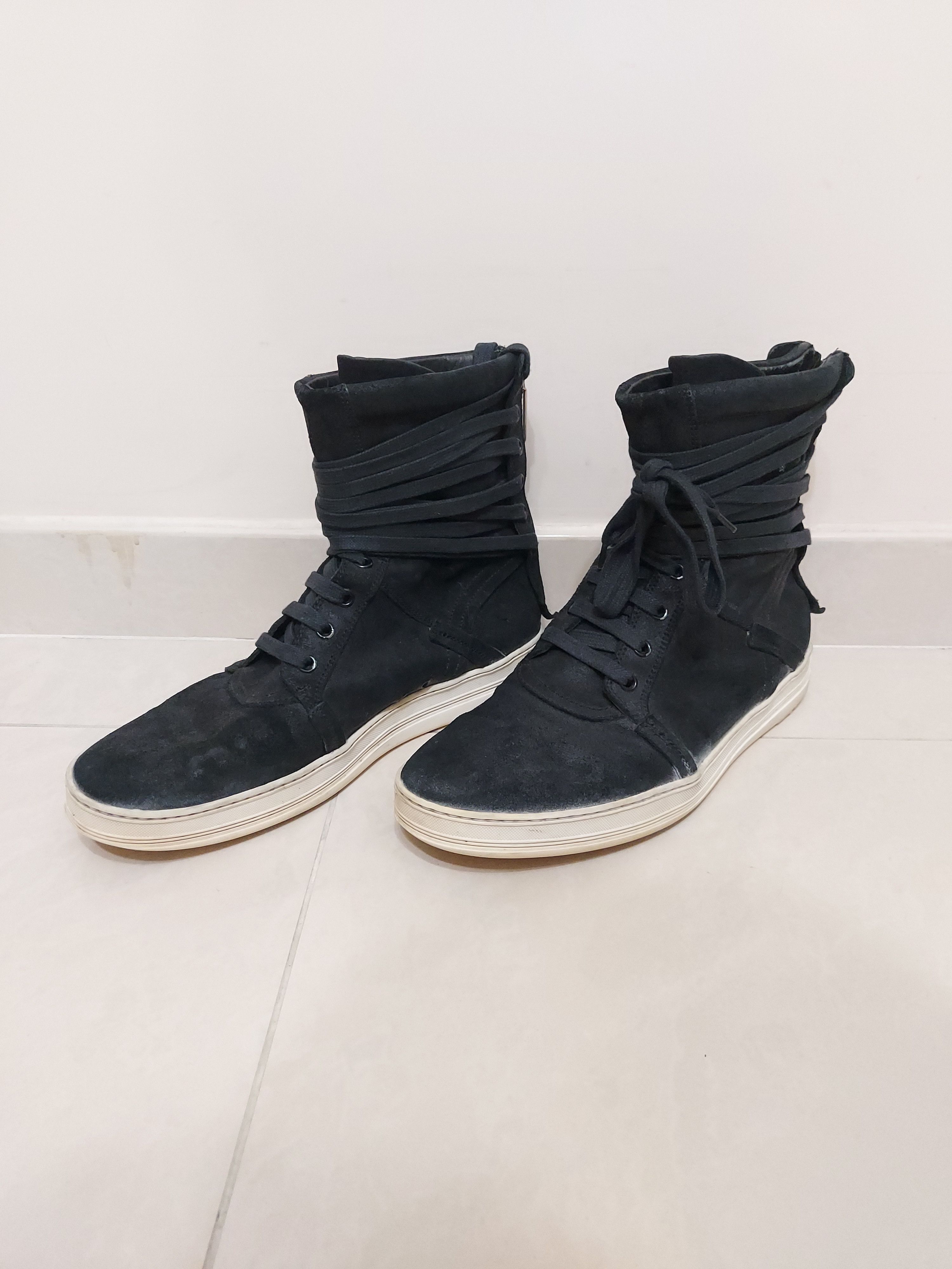 Dior × Kris Van Assche SS10 Runway Multi Laced High Top Sneakers | Grailed
