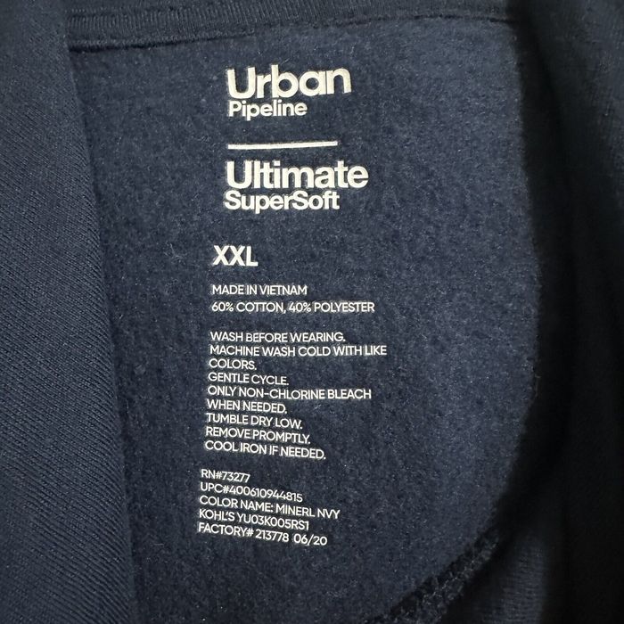 Urban Pipeline Urban Pipeline Jacket Mens XXL Blue Hoodie Ultimate ...