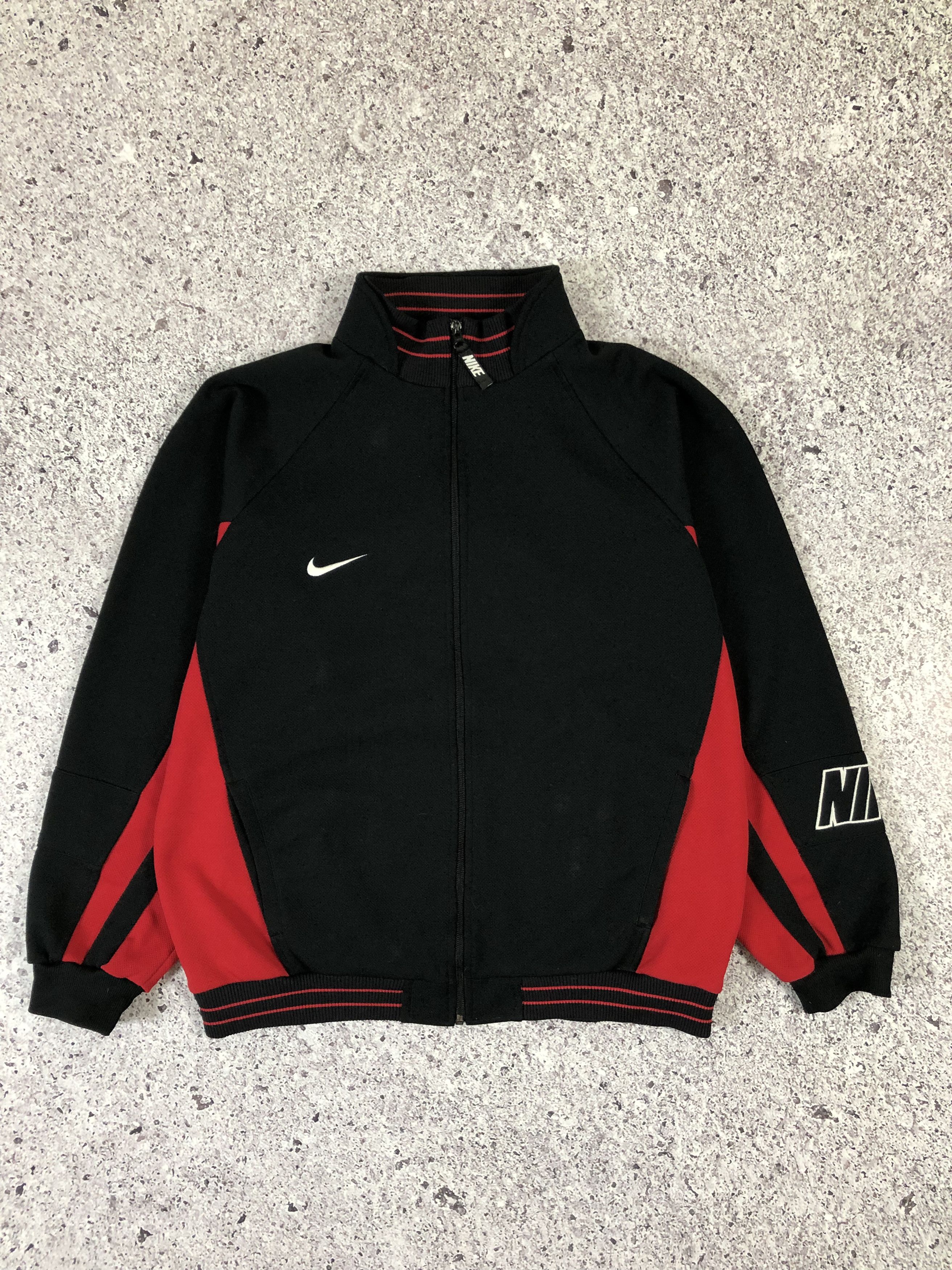 Nike Nike vintage Light Jacket Black red Racing Cotton | Grailed
