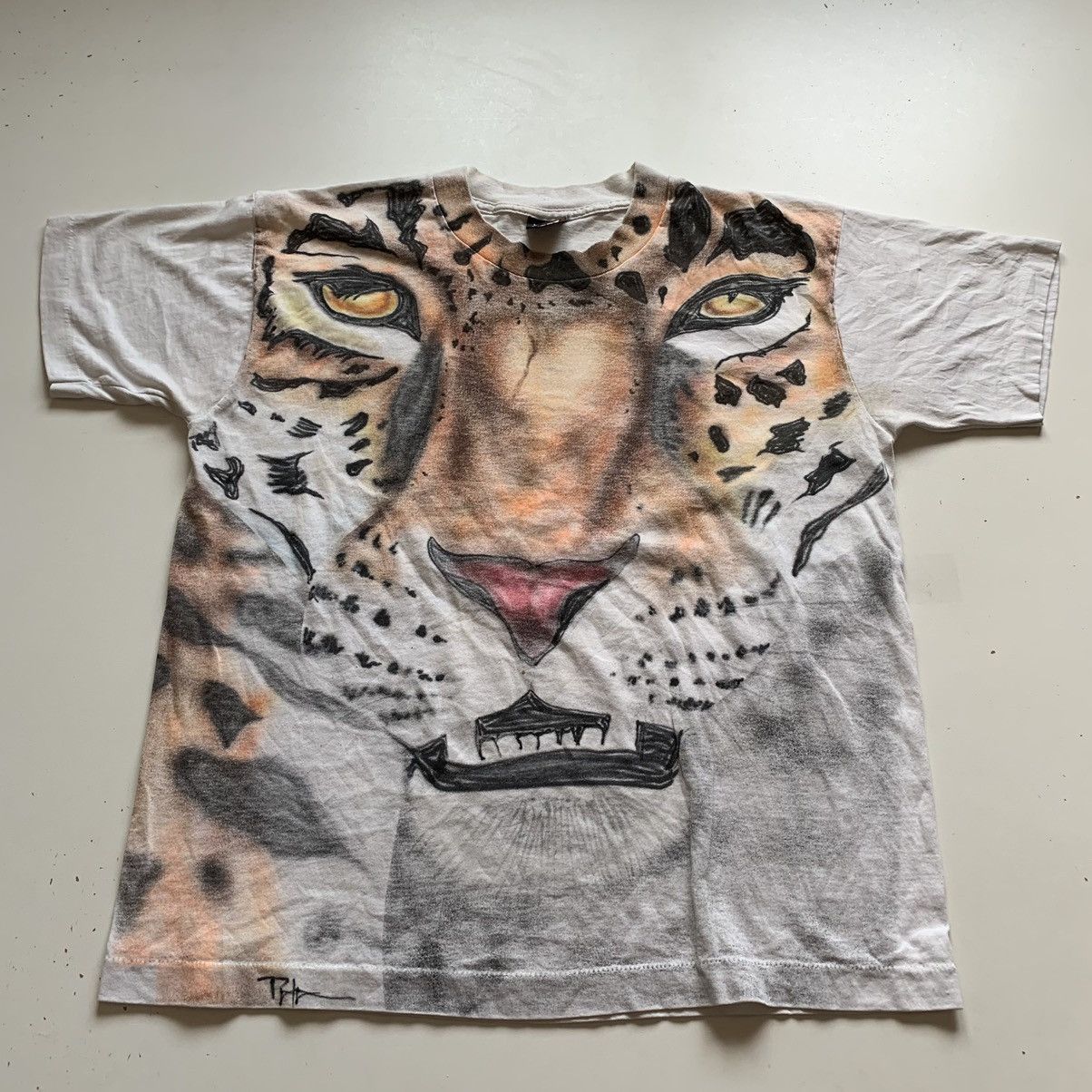Vintage Vintage 90s Air Brush Tiger wildlife art graphic t shirt 80s ...