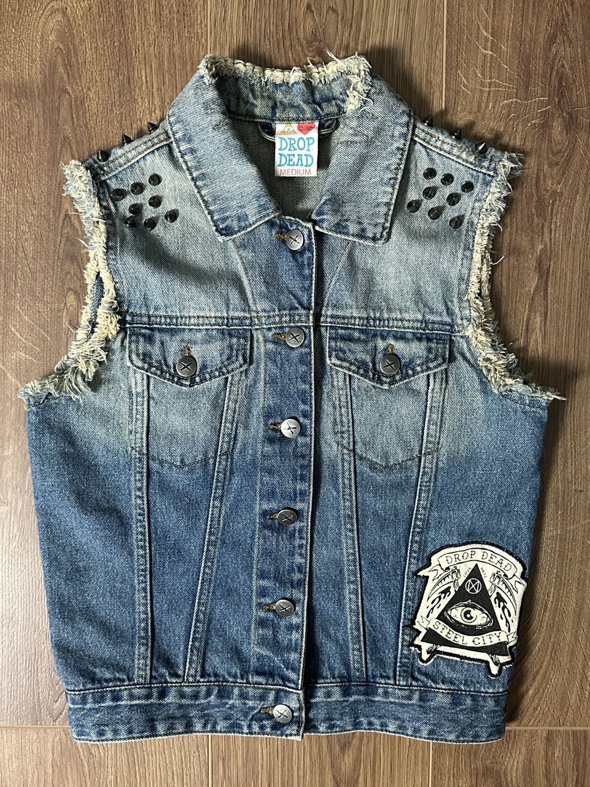 Drop Dead × Streetwear × Vintage Drop Dead Blue Distressed Spikes Tiger ...