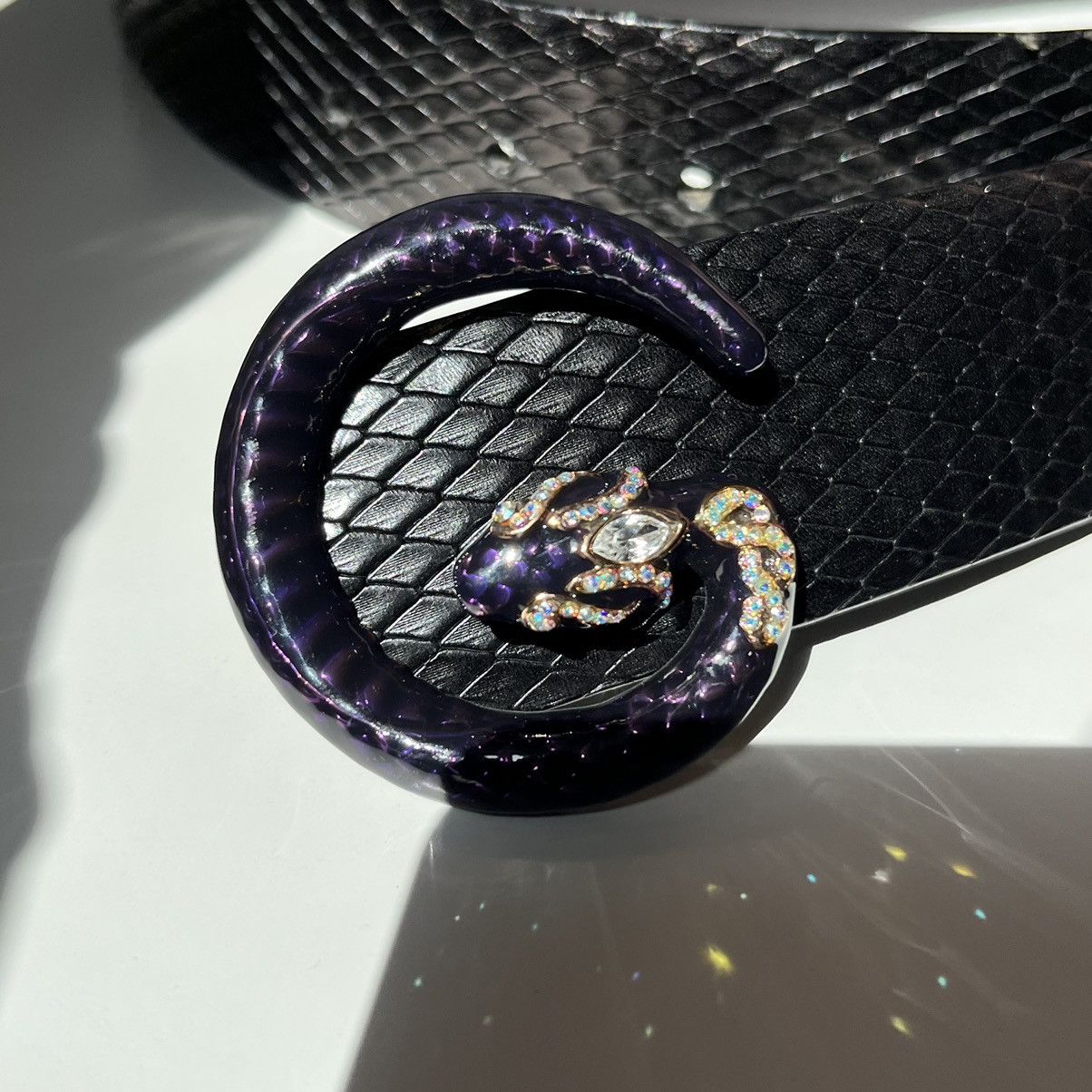 Gucci Gucci by Tom Ford Python Snake Purple Dragon Jewel belt 2000 ...