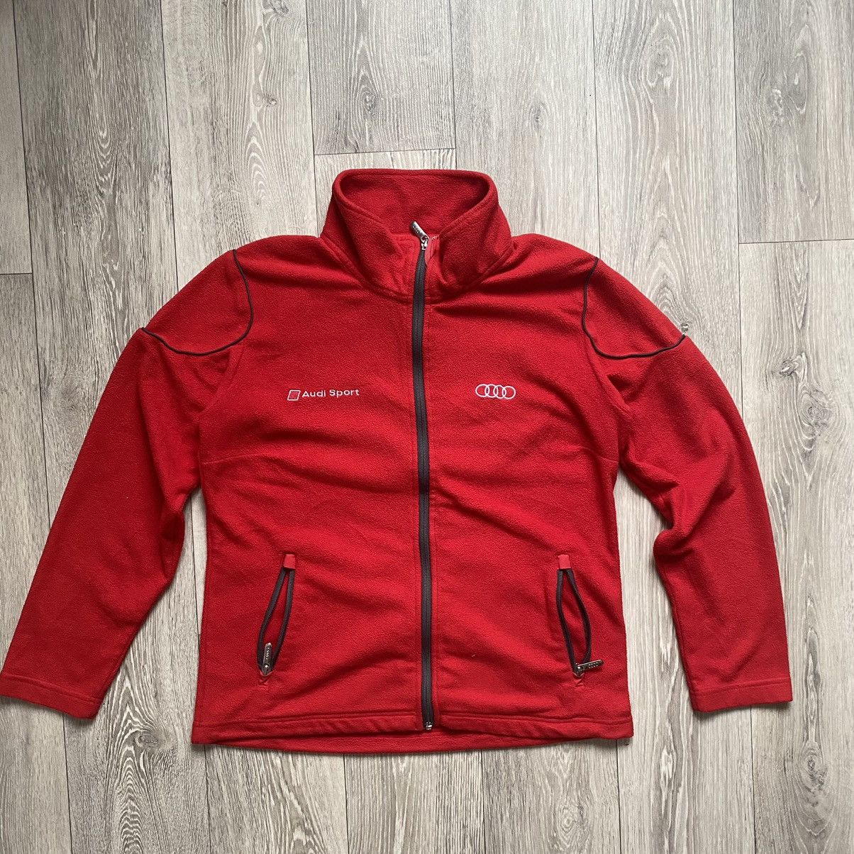 Audi × NASCAR × Racing Vintage Audi 90's Fleece Jacket Sweatshirt Rare ...