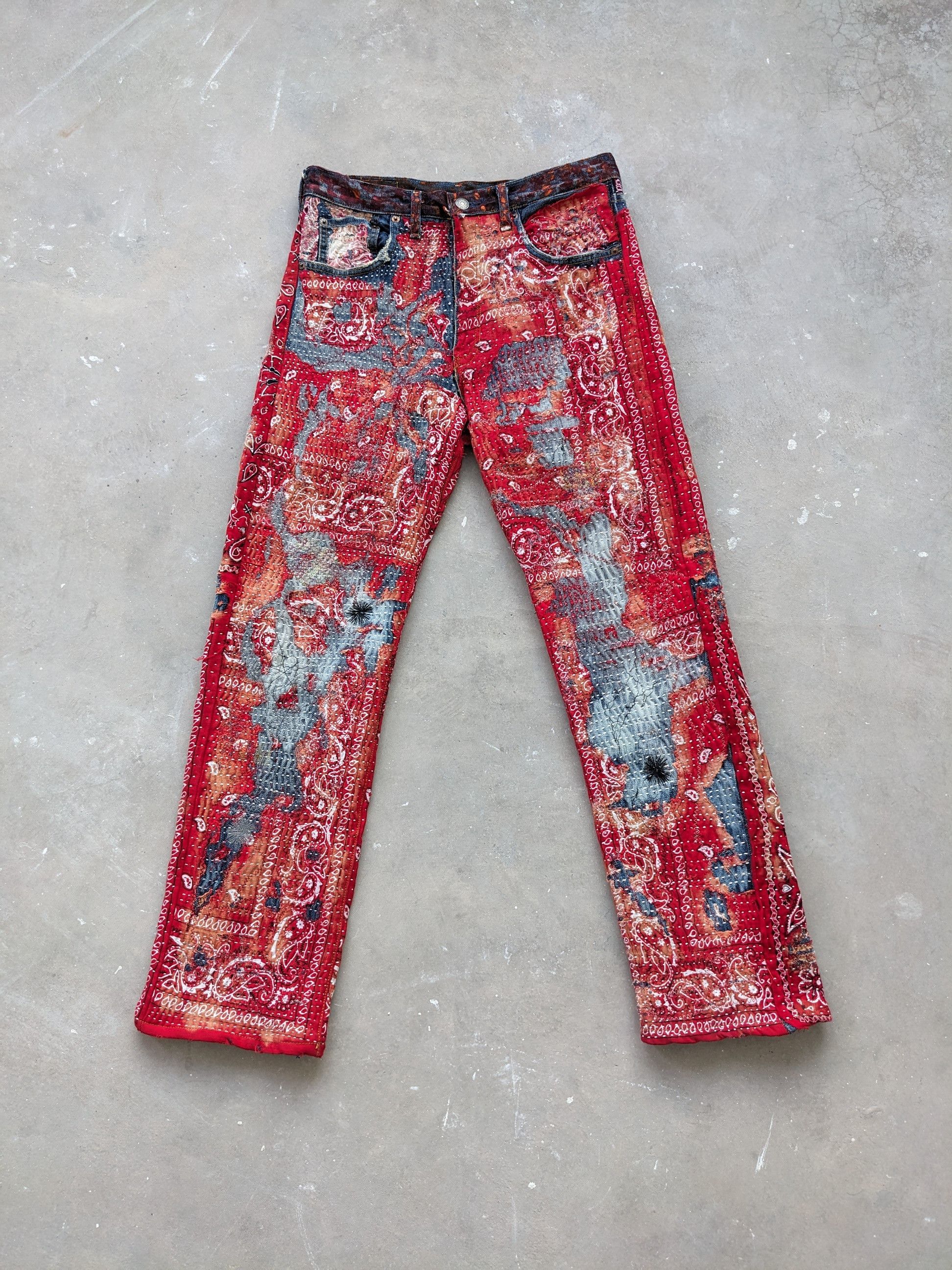 Vintage Vintage Levis Denim Uroboros Bandana Kofu Sashiko Boro | Grailed