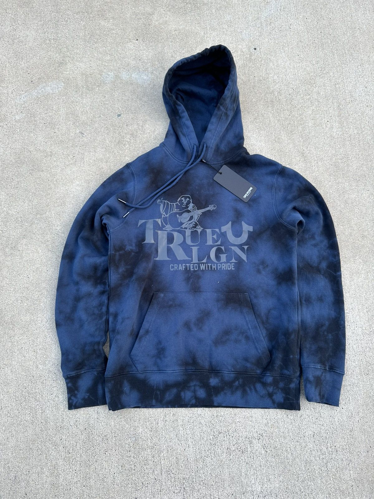 True Religion NEW Blue Tie Dye True Religion Buddha Logo Hoodie | Grailed