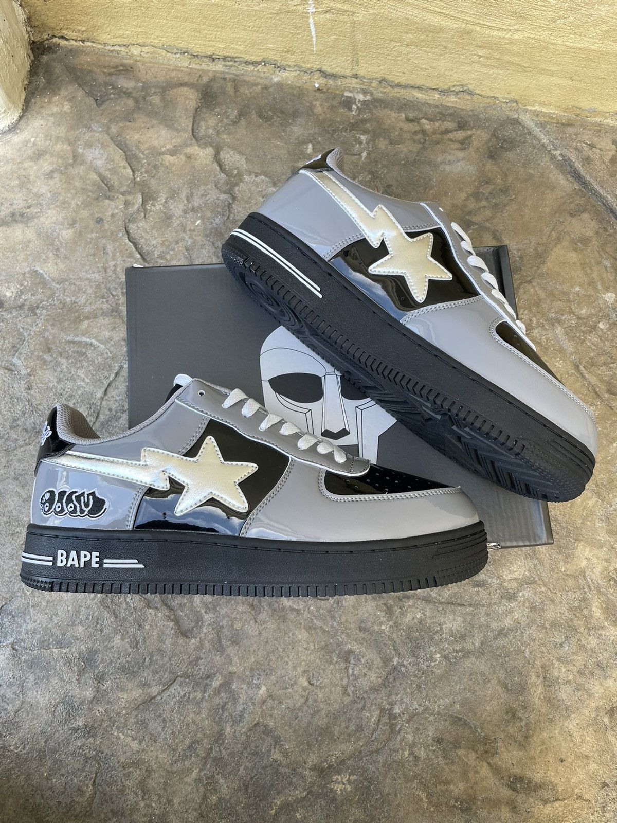 Custom MF DOOM BAPESTAS | Grailed