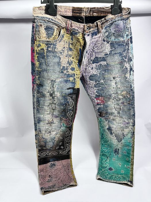 Proleta Re Art Japan Handmade by Prot #196 worn out material Jeans ...