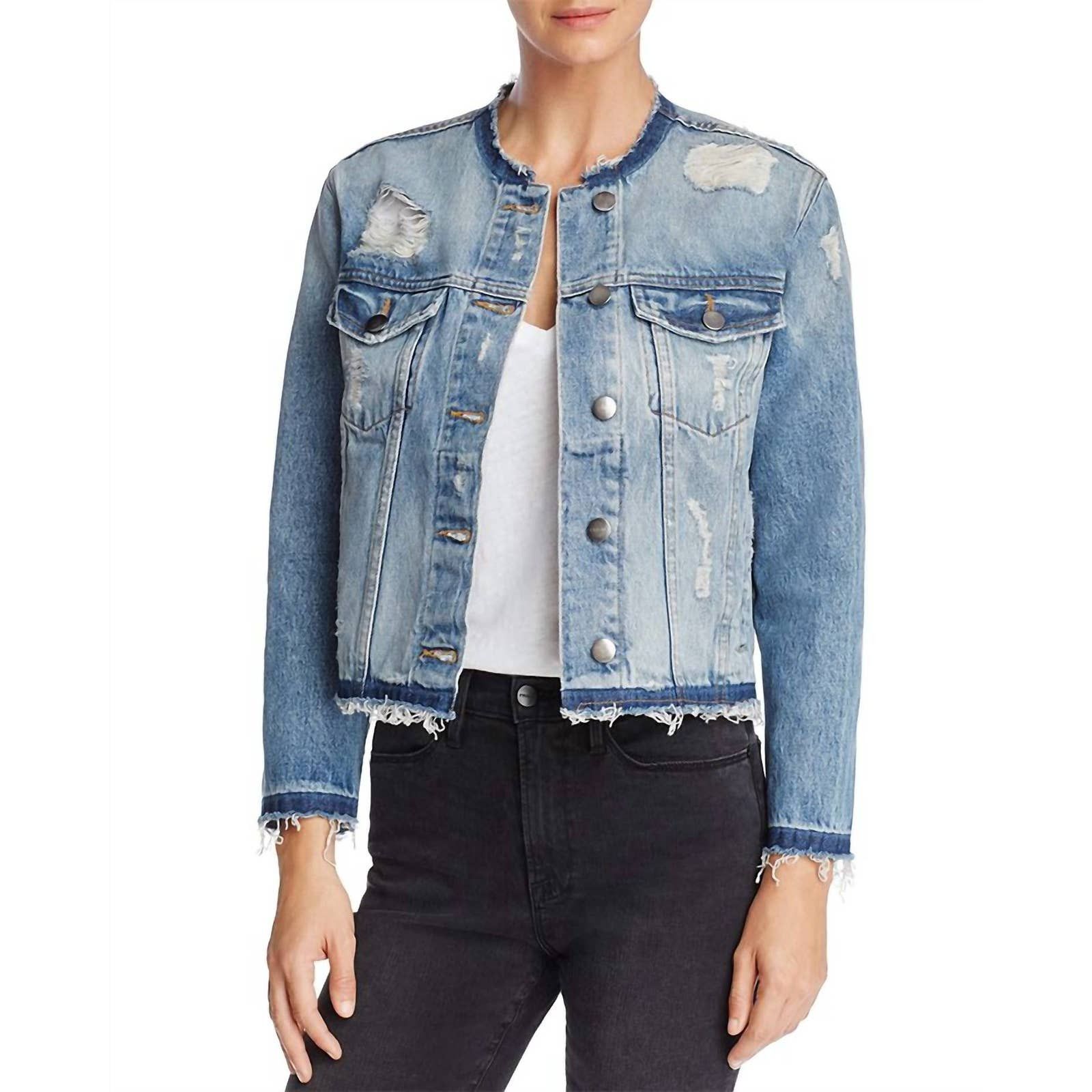 Frame Le Rigid Re-Release Raw-Edge Denim Jacket In Light Wash | Grailed