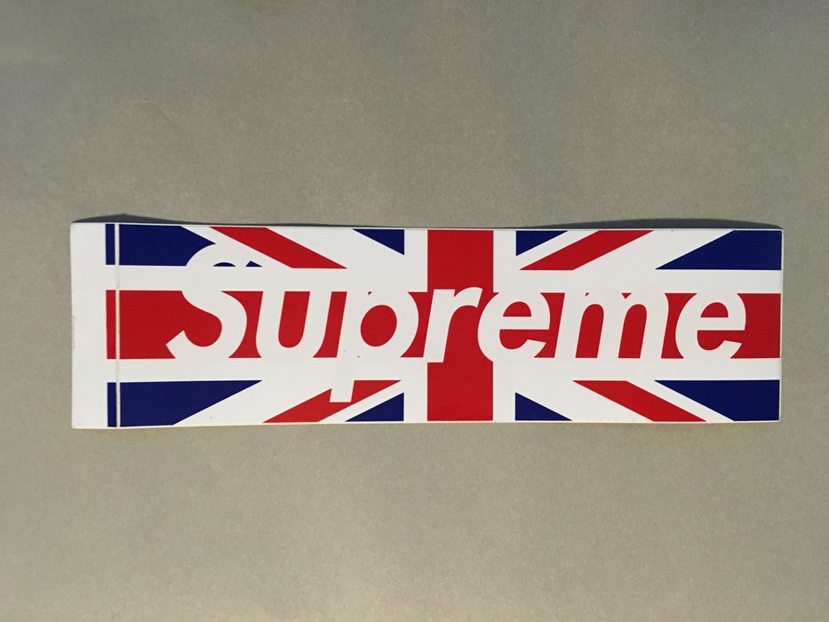 Supreme UK Flag Box Logo Sticker | Grailed