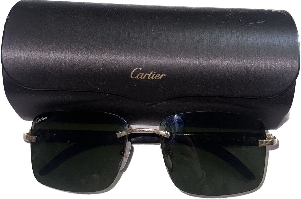 Cartier Cartier Buffalo Horn Sunglasses — White with Green Lenses | Grailed