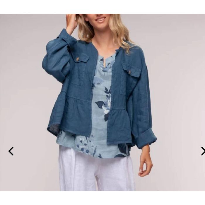 Designer LINEN LUV Euro Linen Bolero Jacket In Denim Blue | Grailed