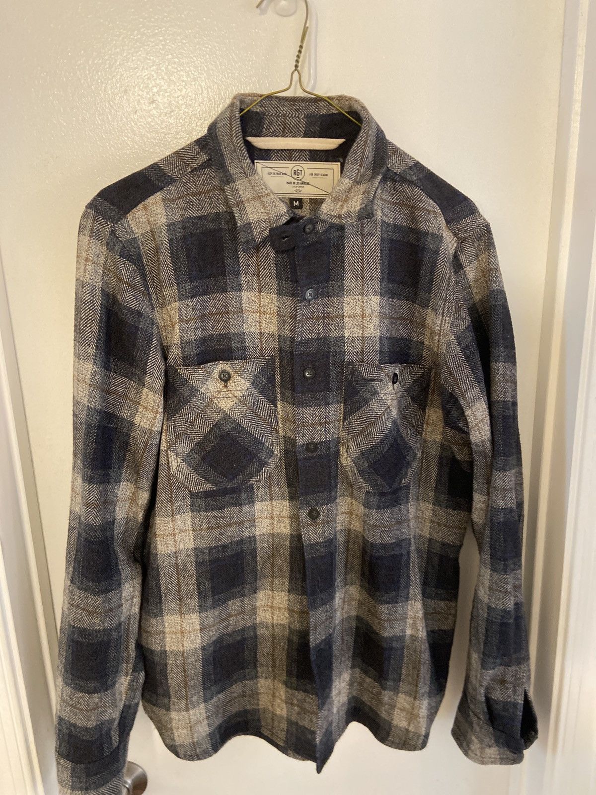 Rogue Territory BM SHIRT GREY HERRINGBONE PLAID | Grailed