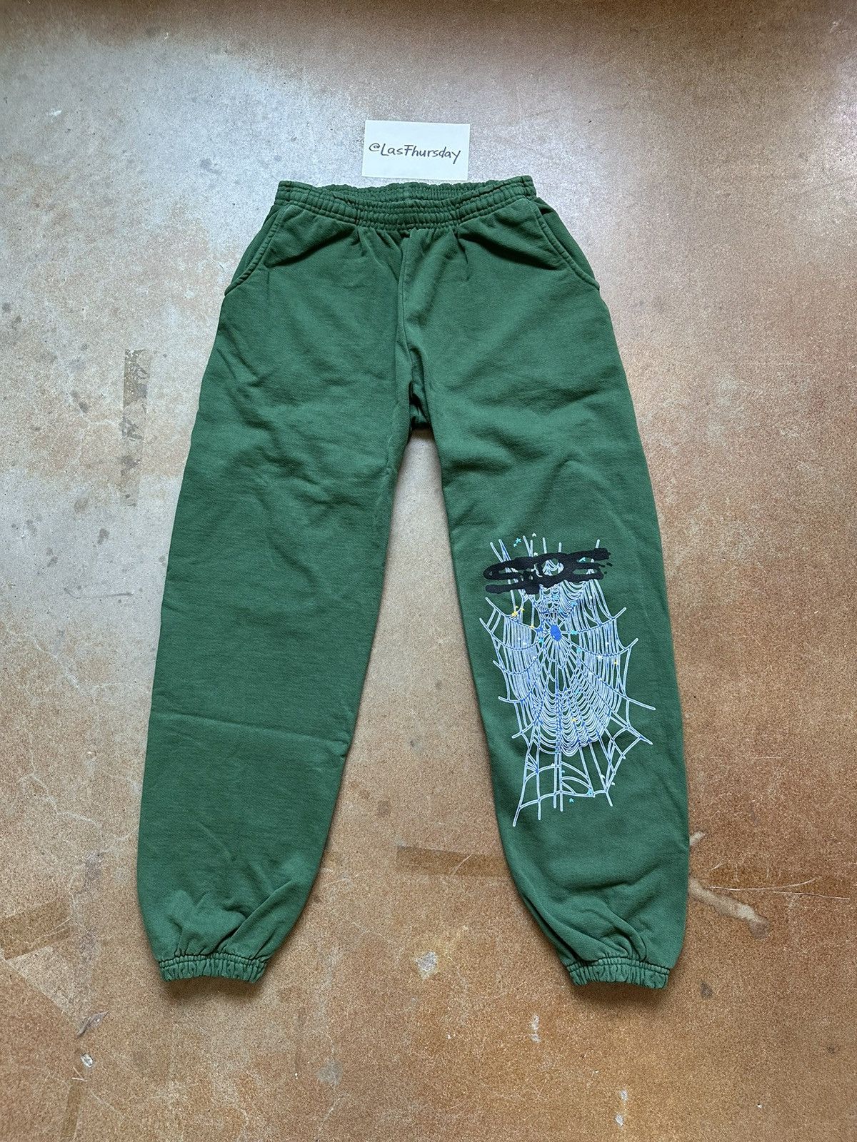 Young Thug Sp5der Web Sweatpants Green Medium | Grailed