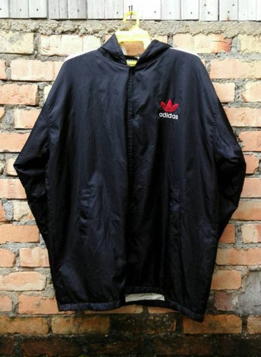 Adidas Adidas Jacket Long Parka Snap Button Embroidery Logo | Grailed