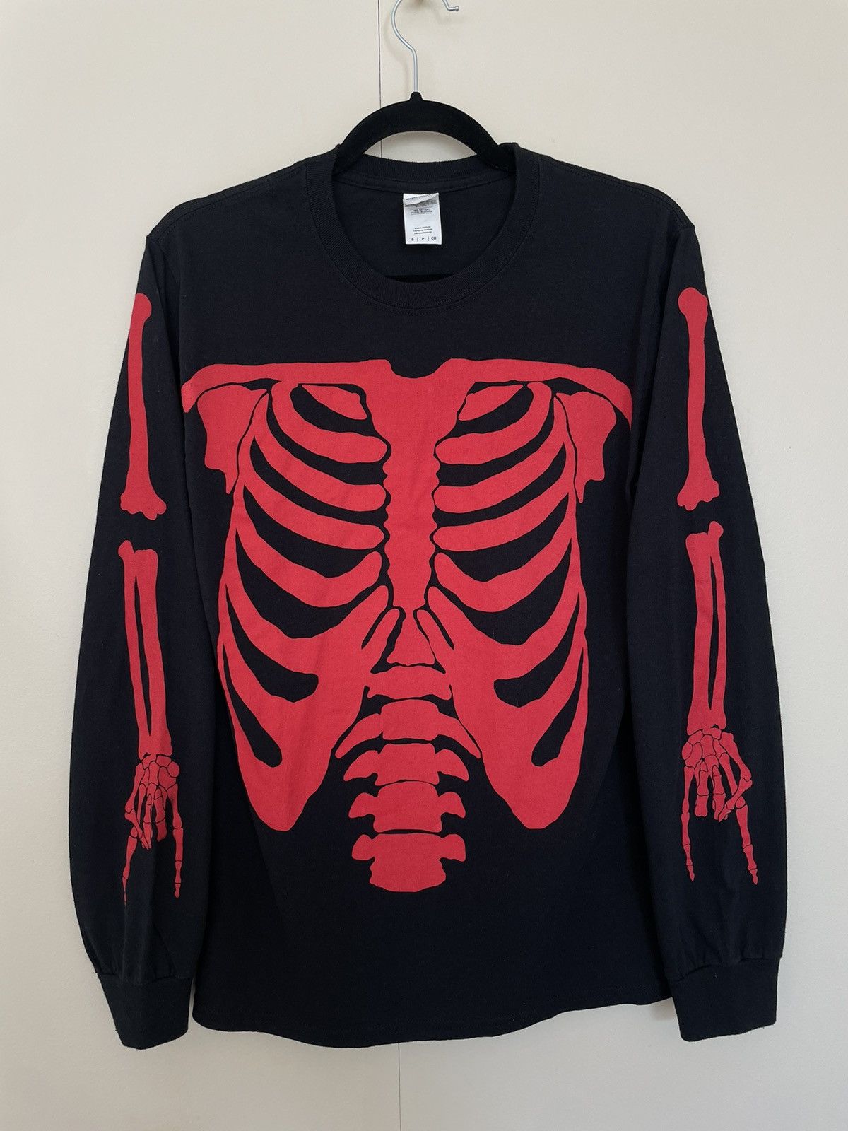Playboi Carti × Streetwear Skeleton Die Lit Long Sleeve Red/Black | Grailed