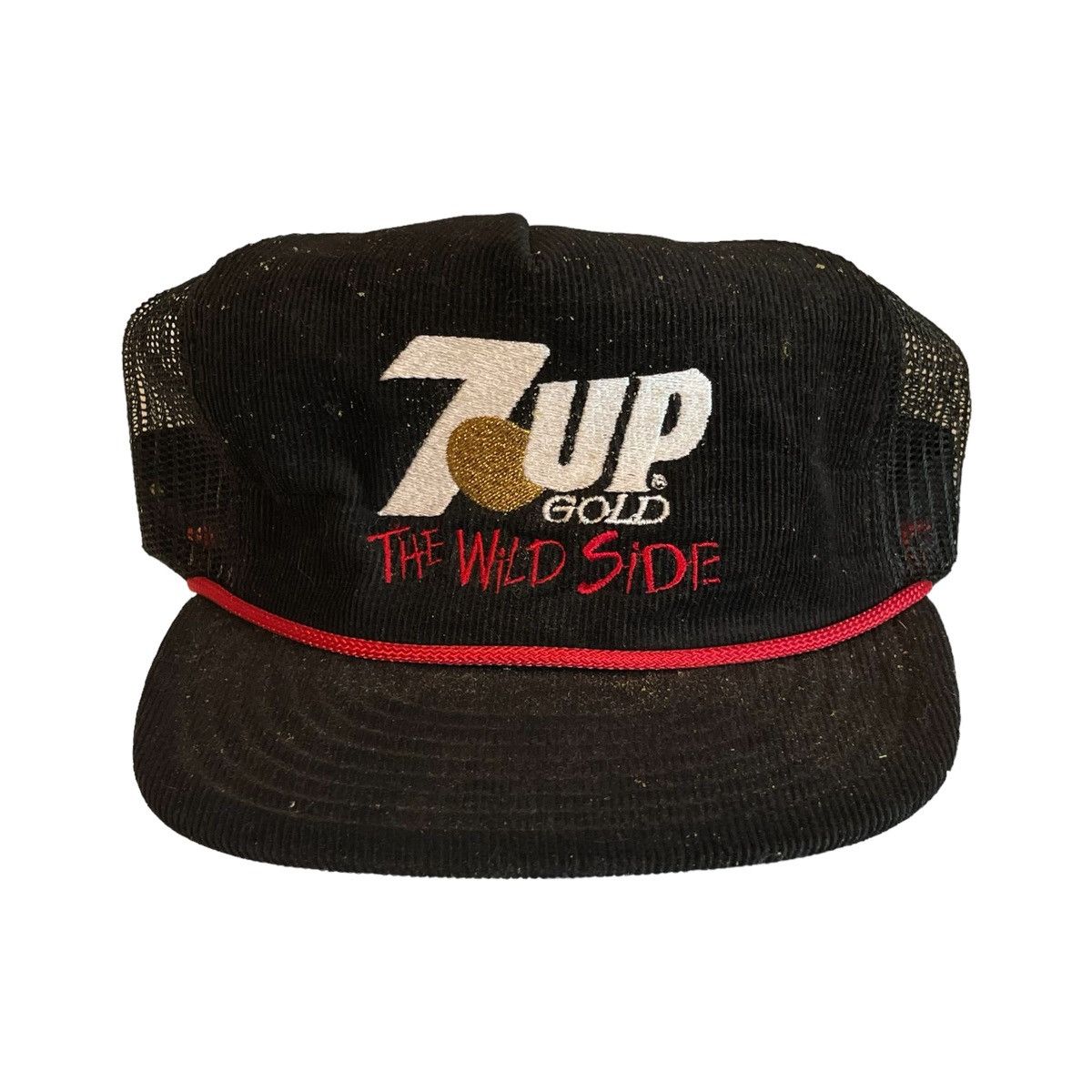 Trucker Hat × Vintage Vintage 80s 7up Gold Corduroy Hat | Grailed