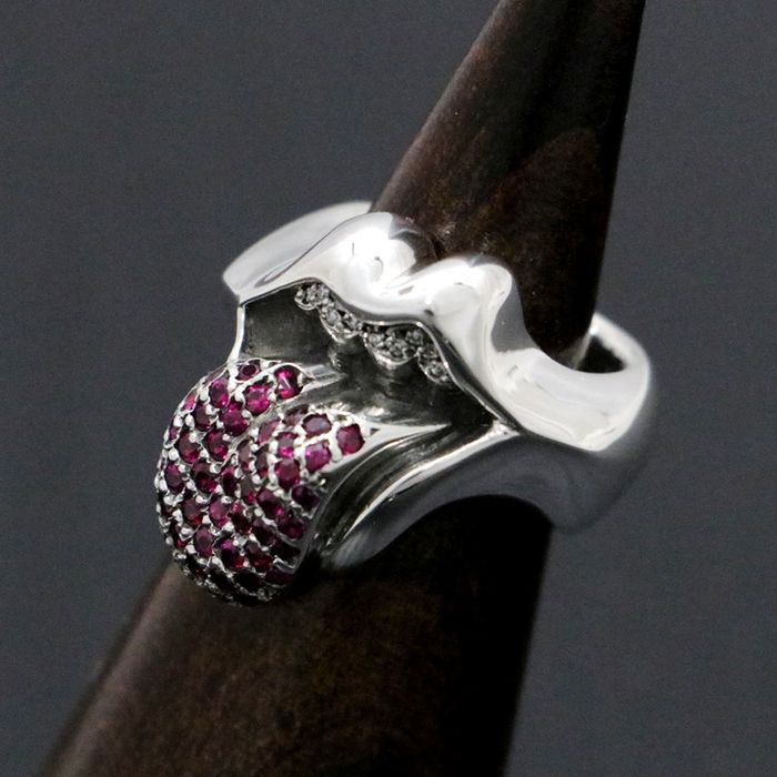 Chrome Hearts Chrome Hearts Ruby Lip & Tongue Ring | Grailed