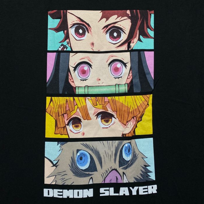 Very Rare Demon Slayer Tanjiro Nezuko Zenitsu Inosuke Anime Eyes Tee L ...