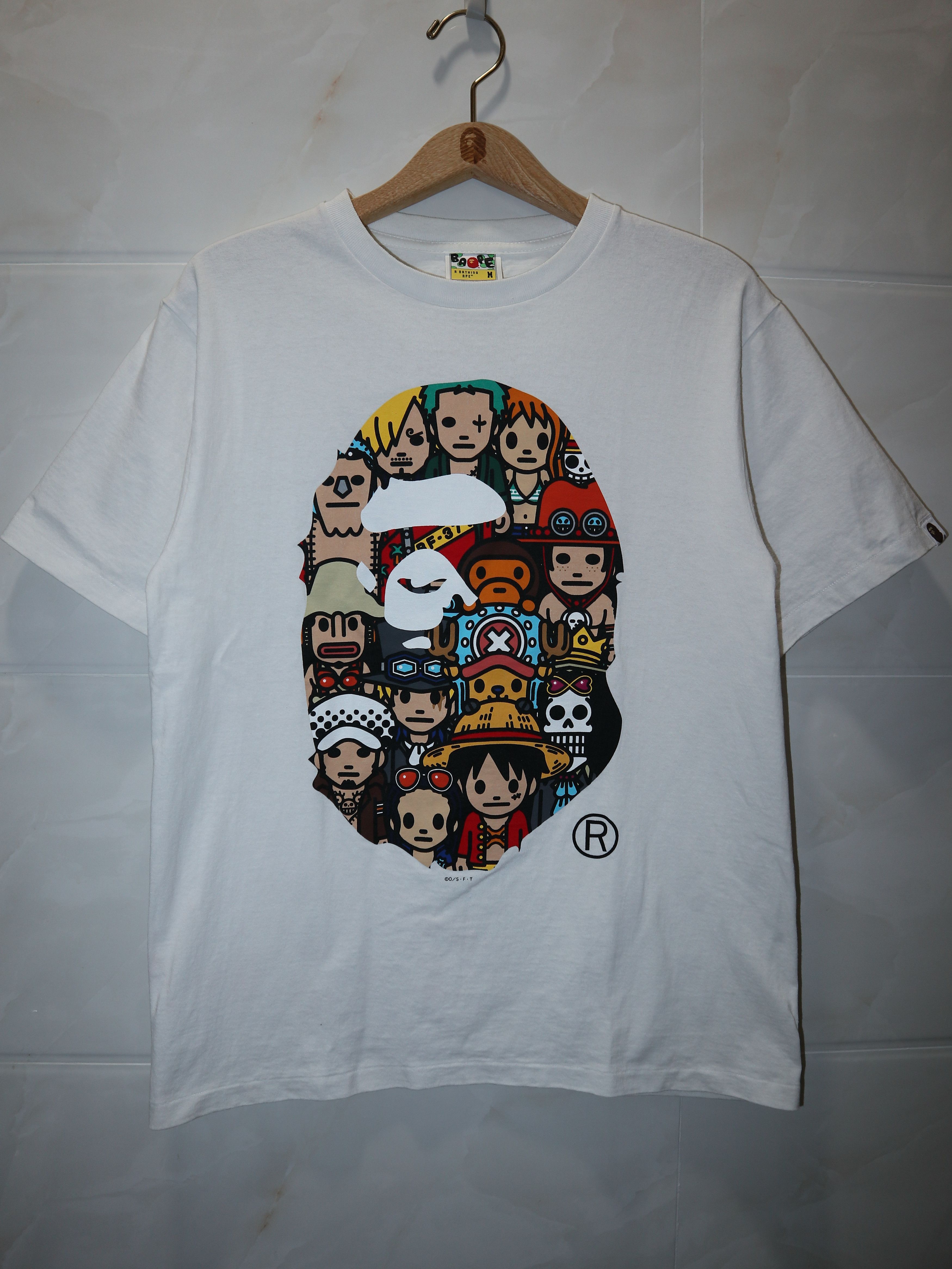 Bape × One Piece Bape x One Piece Baby Milo Ape Head Tee | Grailed