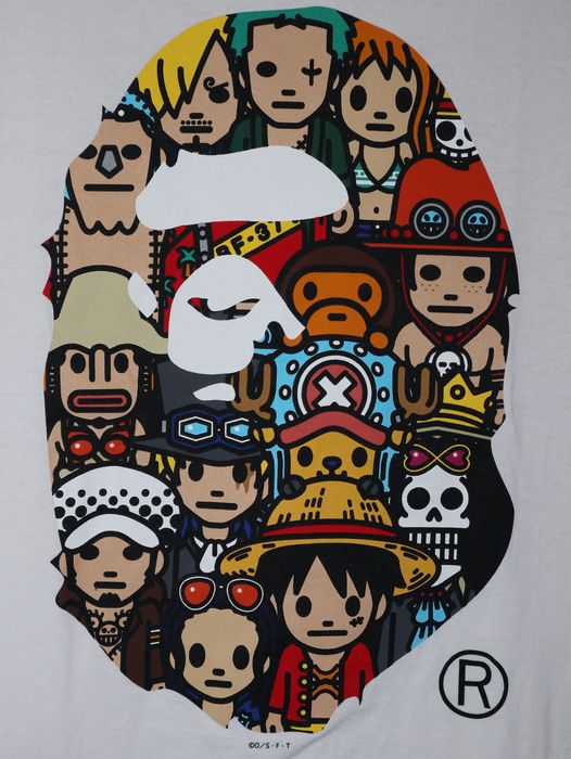 Bape Bape x One Piece Baby Milo Ape Head Tee | Grailed