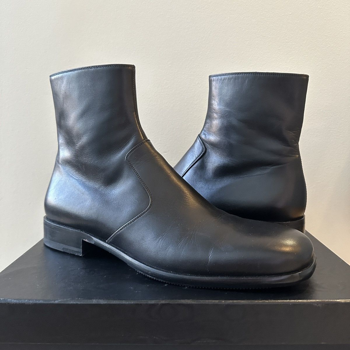 Dries Van Noten Black Half Boot Zip | Grailed