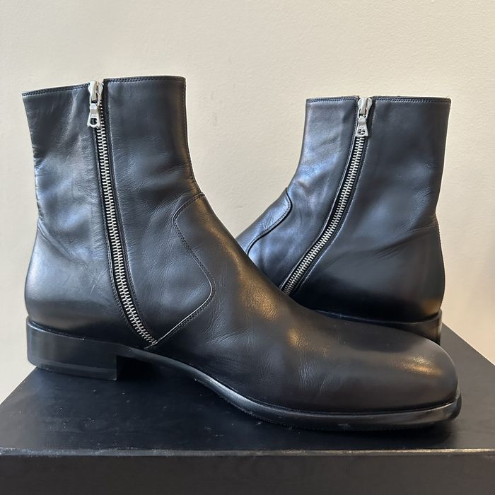 Dries Van Noten Black Half Boot Zip | Grailed