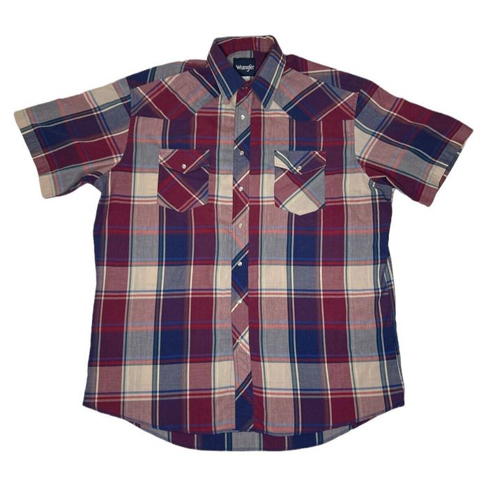 Wrangler Vtg Wrangler Western Shirt Cowboy Red Blue Plaid Pearl Snap ... Wrangler Vtg Wrangler Western Shirt Cowboy Red Blue Plaid Pearl Snap ...