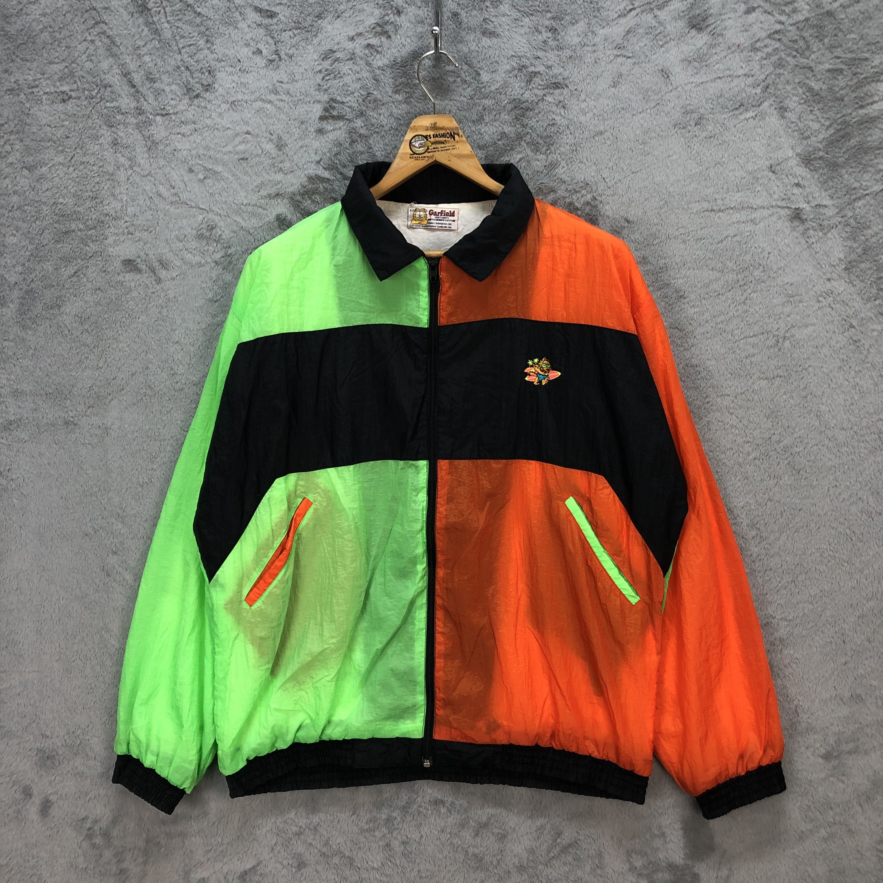 Vintage RARE GARFIELD COMBED COTTON MULTICOLOR JACKET 5860-211 | Grailed