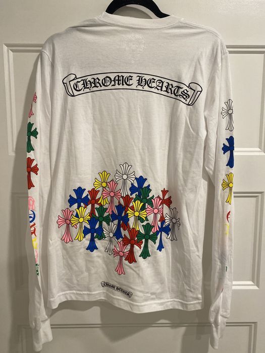 Chrome Hearts chrome hearts multicolor cross cemetery long sleeve white ...