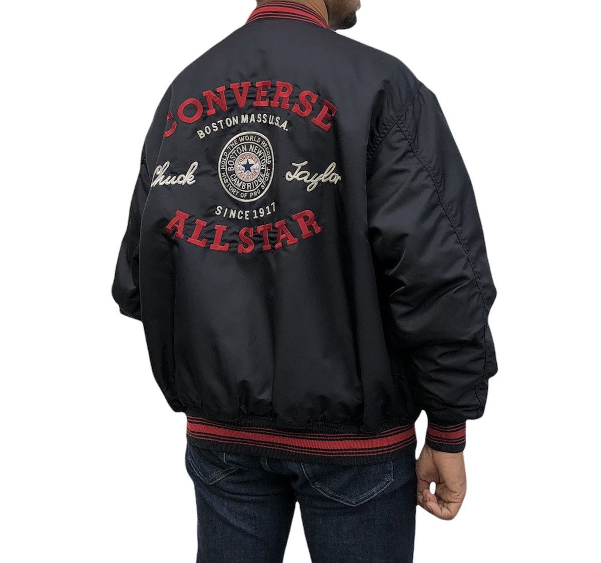 Vintage VTG Converse Chuck Taylor Bomber Jacket with Embroidery Logo ...