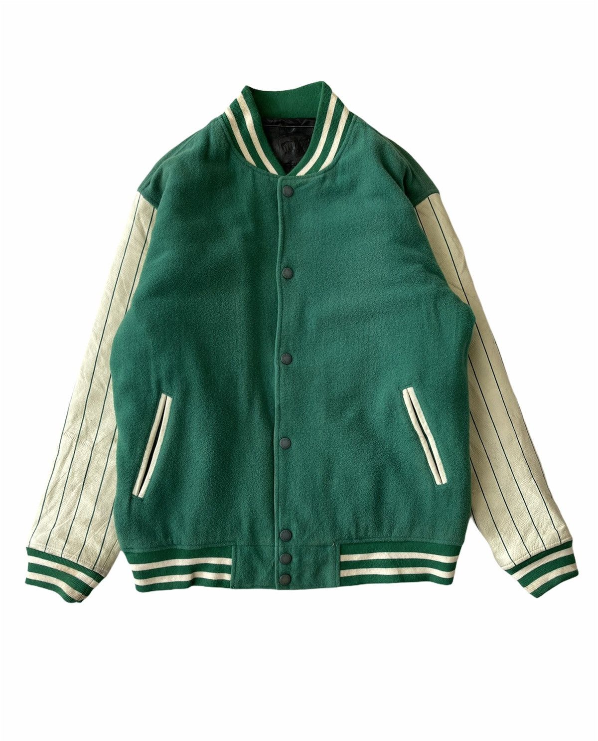 MasterPiece JAPANESE MASTERPIECE WOOL STRIPE VARSITY JACKET | Grailed