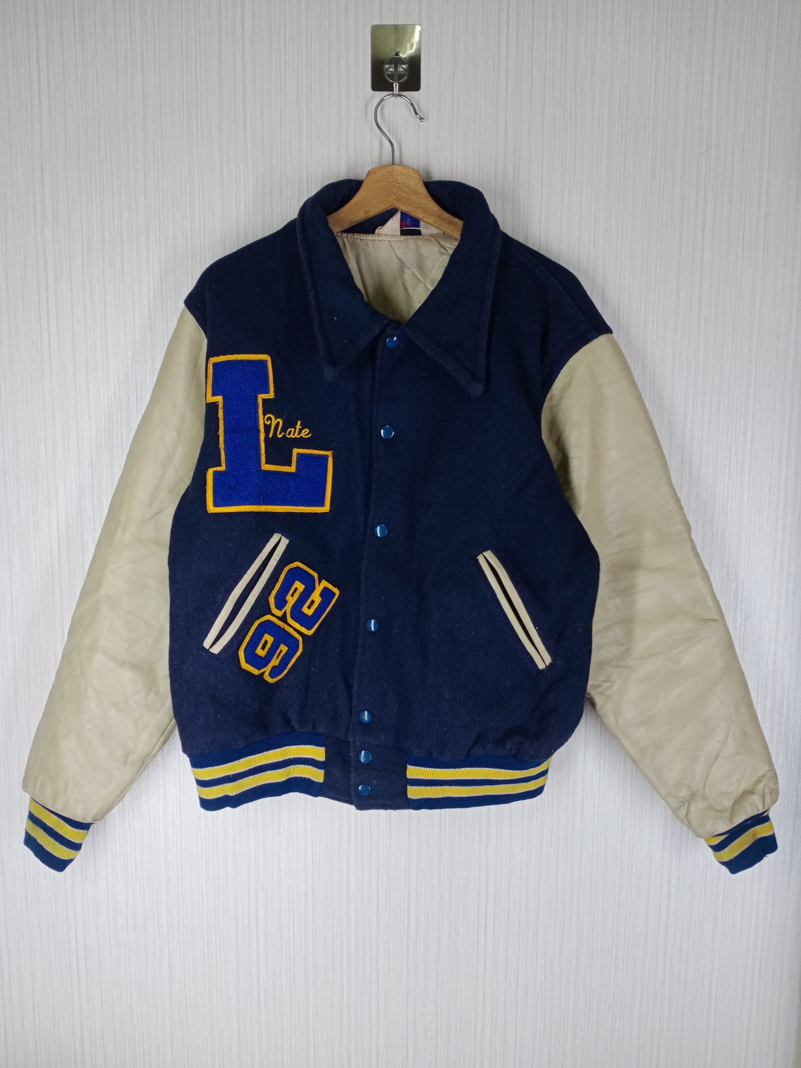 Vintage Vintage 80s LTHS Letterman Leather + Wool Varsity Jacket | Grailed