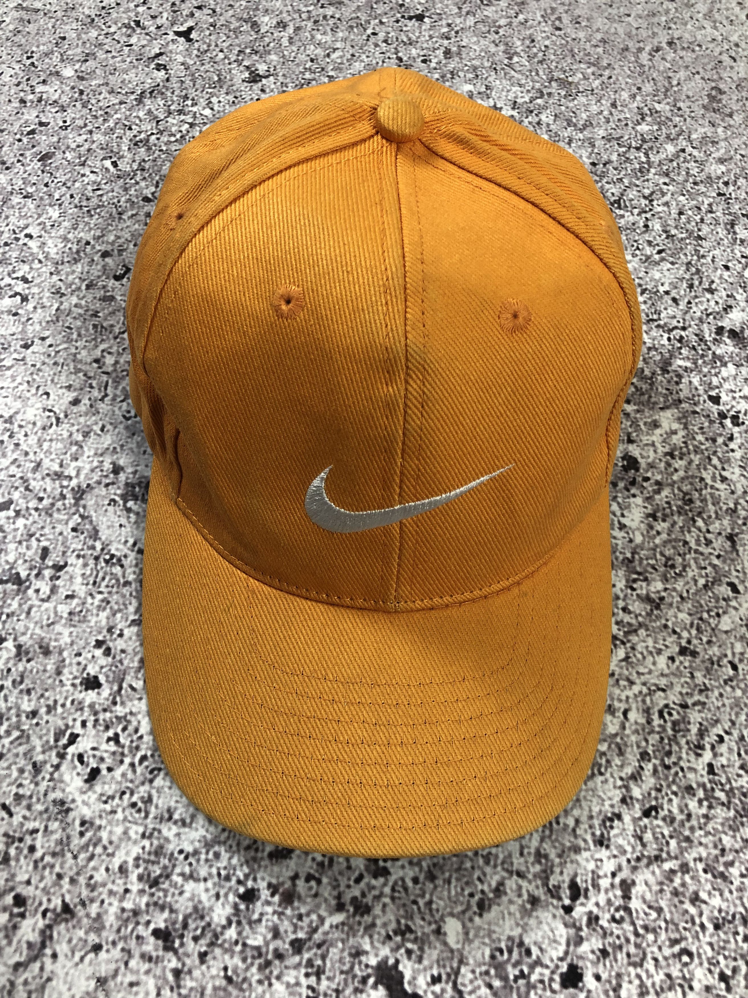 Nike × Vintage Nike Yellow cap VTG 80s swoosh | Grailed