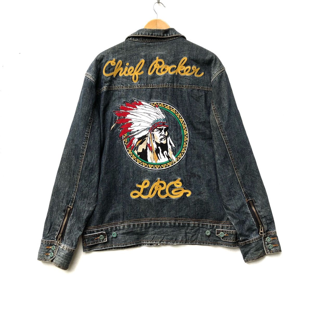 LRG × Native × Vintage LRG Chief Rocker Denim Jacket | Grailed